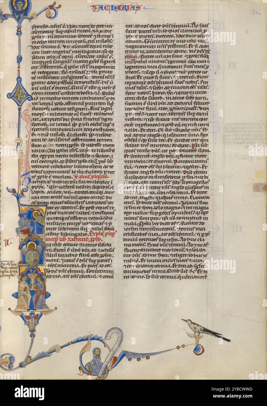 Initial I: God Appearing to Zechariah; Abbey Bible, about 1250-1262 ...
