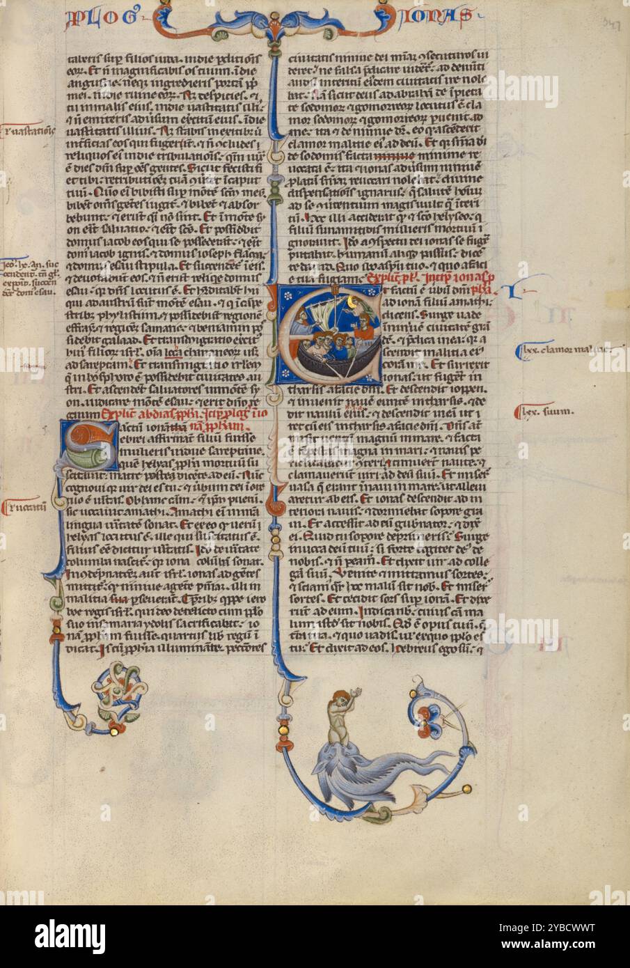 Initial E: Jonah ; Abbey Bible, about 1250-1262 Stock Photo - Alamy