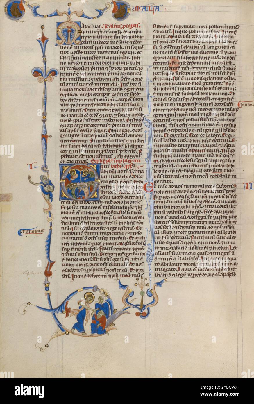 Initial O: Bishops and Monks; Abbey Bible, about 1250-1262 Stock Photo ...
