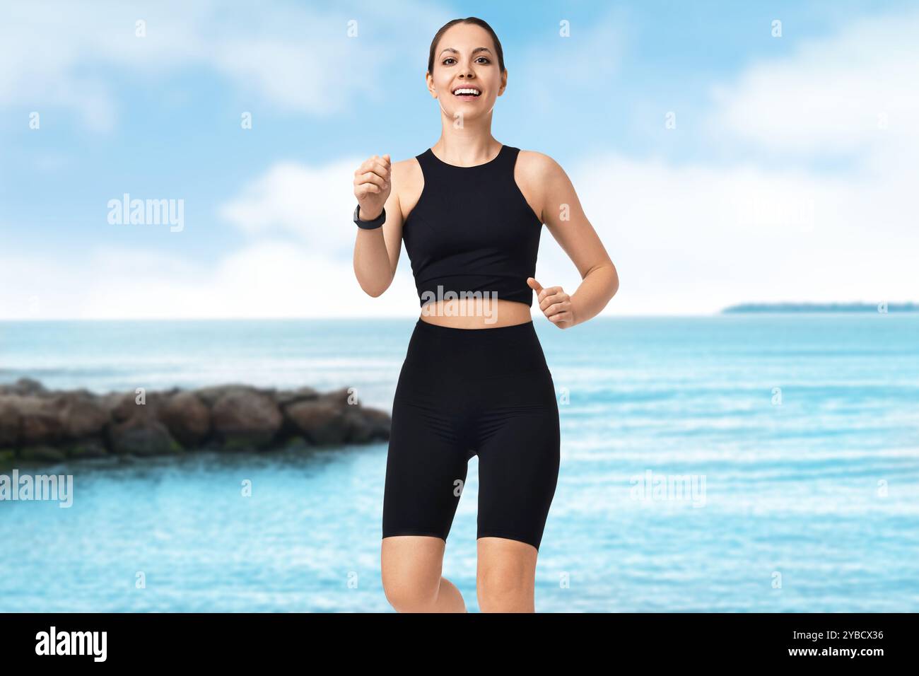 Female beach exercise clothes hi-res stock photography and images - Alamy