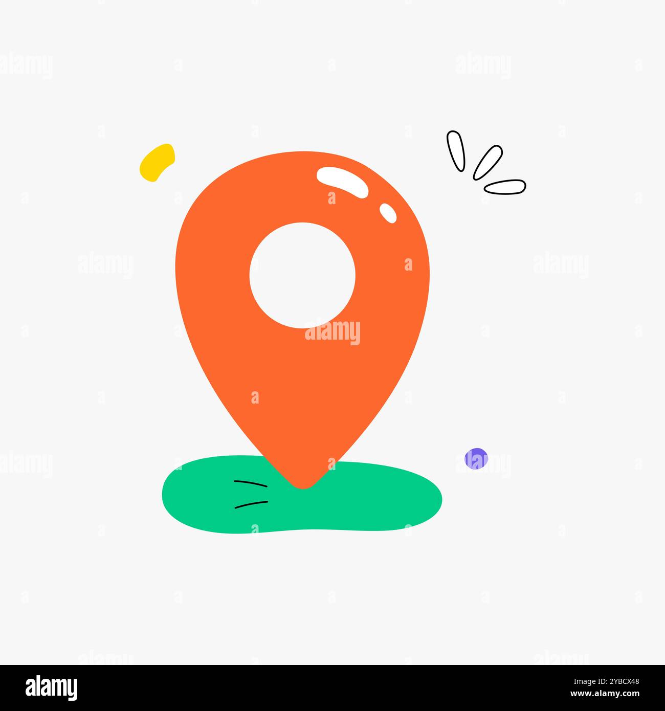 Location Pin Icon in Flat Vector Illustration Symbolizing Map, Navigation, and Directions ...