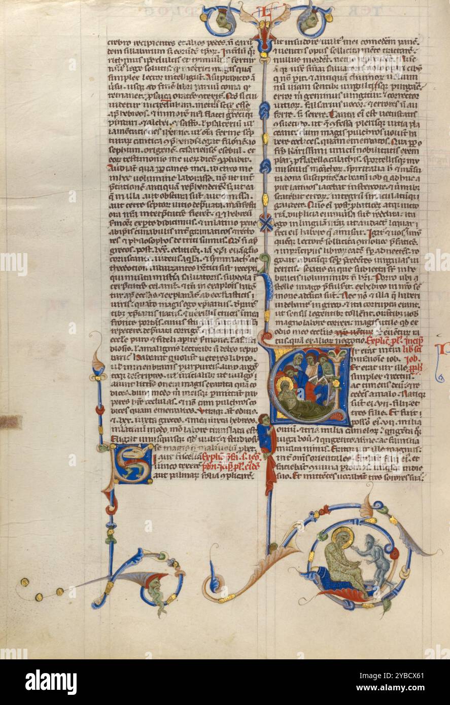 Initial V: Job Derided by His Wife and Three Friends; Abbey Bible ...