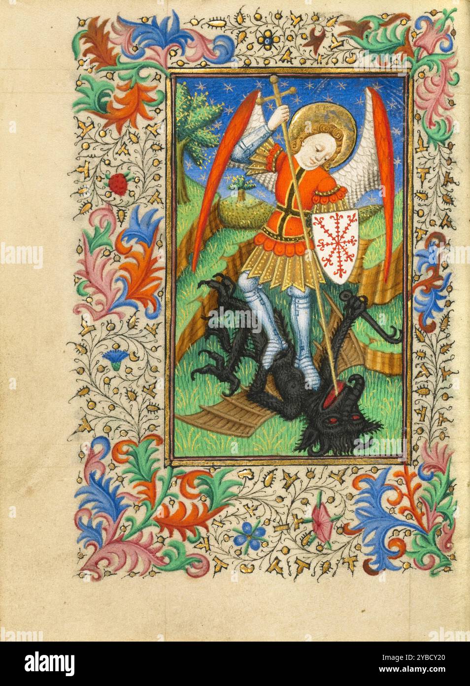 Saint Michael and the Dragon; Book of Hours, about 1430-1440 ...