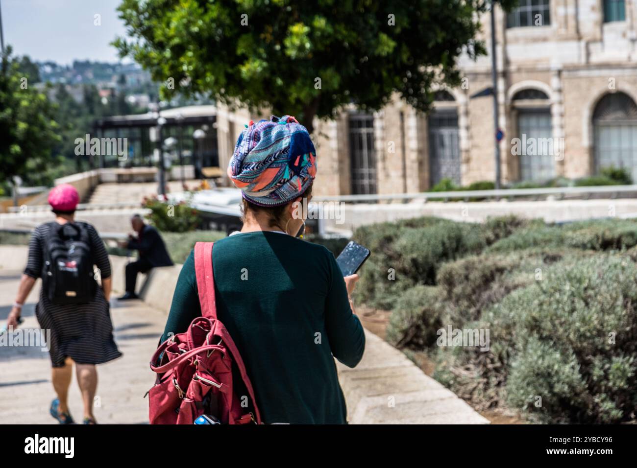 Jewish Woman With Typical Headgear In The Old City Of Jerusalem In ...