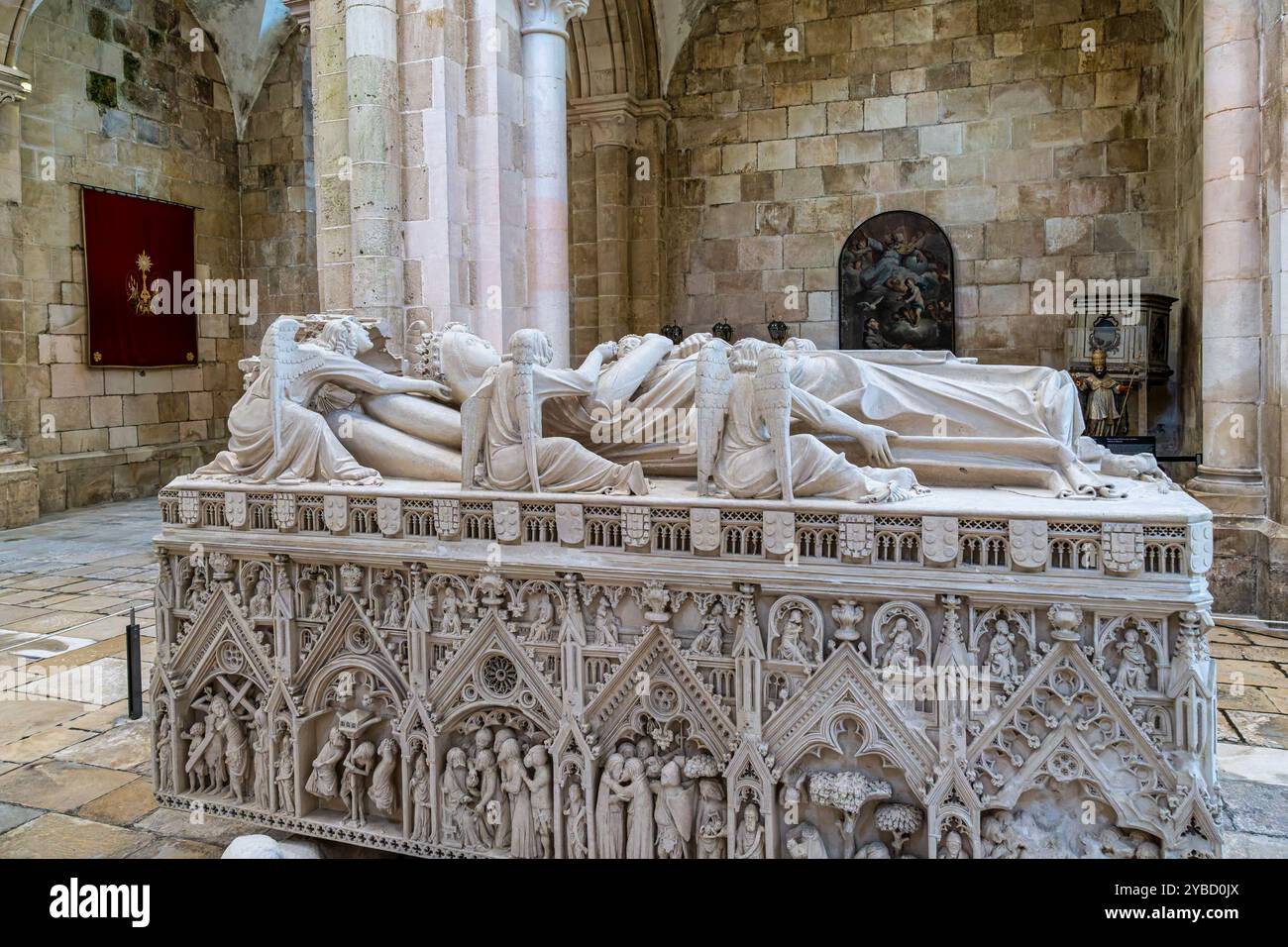 Santa Maria Monastery at Alcobaca, Portugal, Tomb of Dona Ines de ...