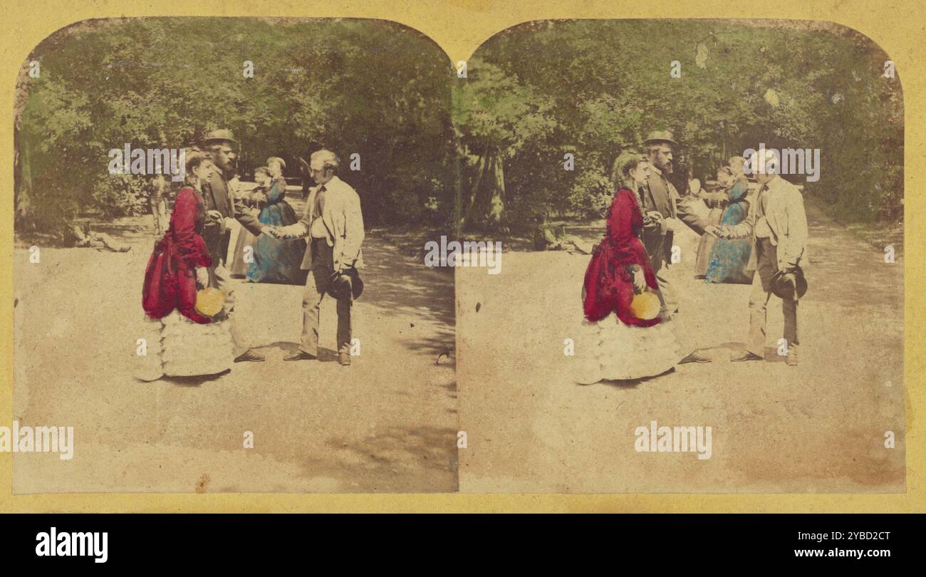 Group of people in a park, 1855-1860 Stock Photo - Alamy