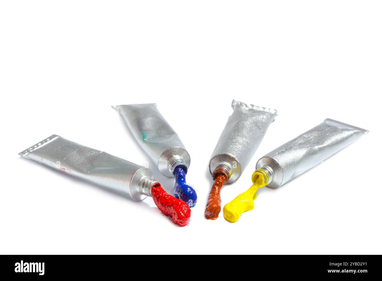 paint in tubes isolated on white Stock Photo - Alamy