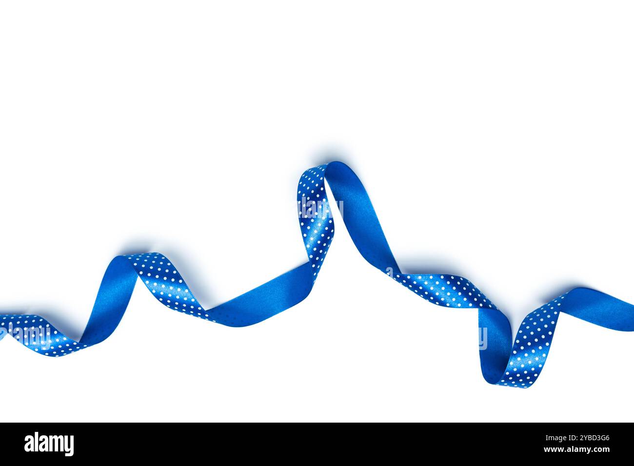 Shiny blue ribbon isolated on white Stock Photo - Alamy