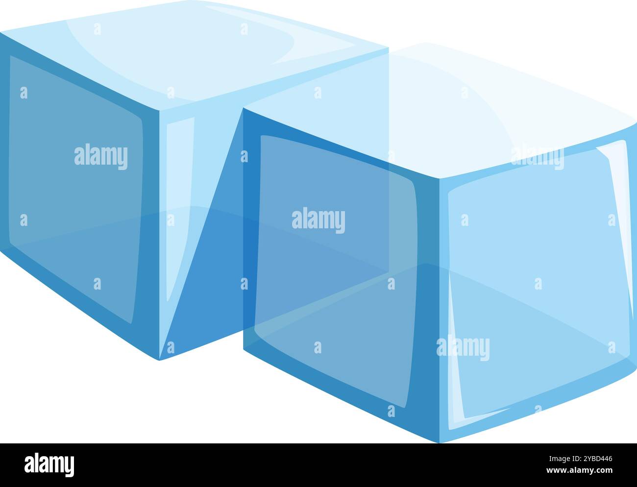 Two cartoon ice cubes are melting on a white background Stock Vector ...