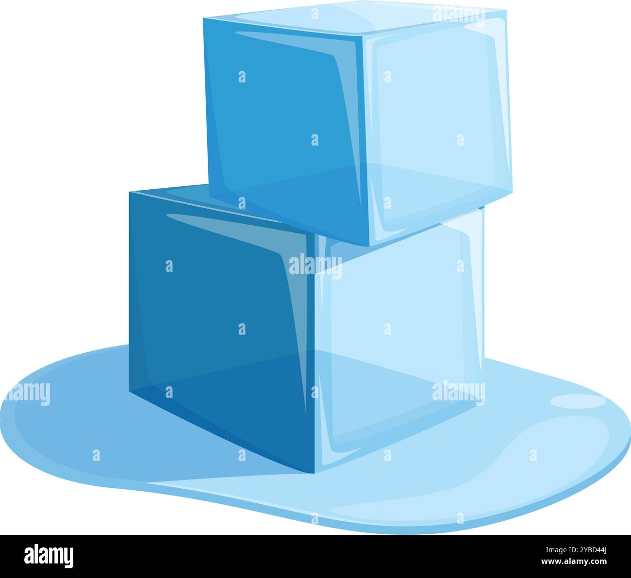 Two blue ice cubes melting, creating a puddle of water Stock Vector Image & Art - Alamy