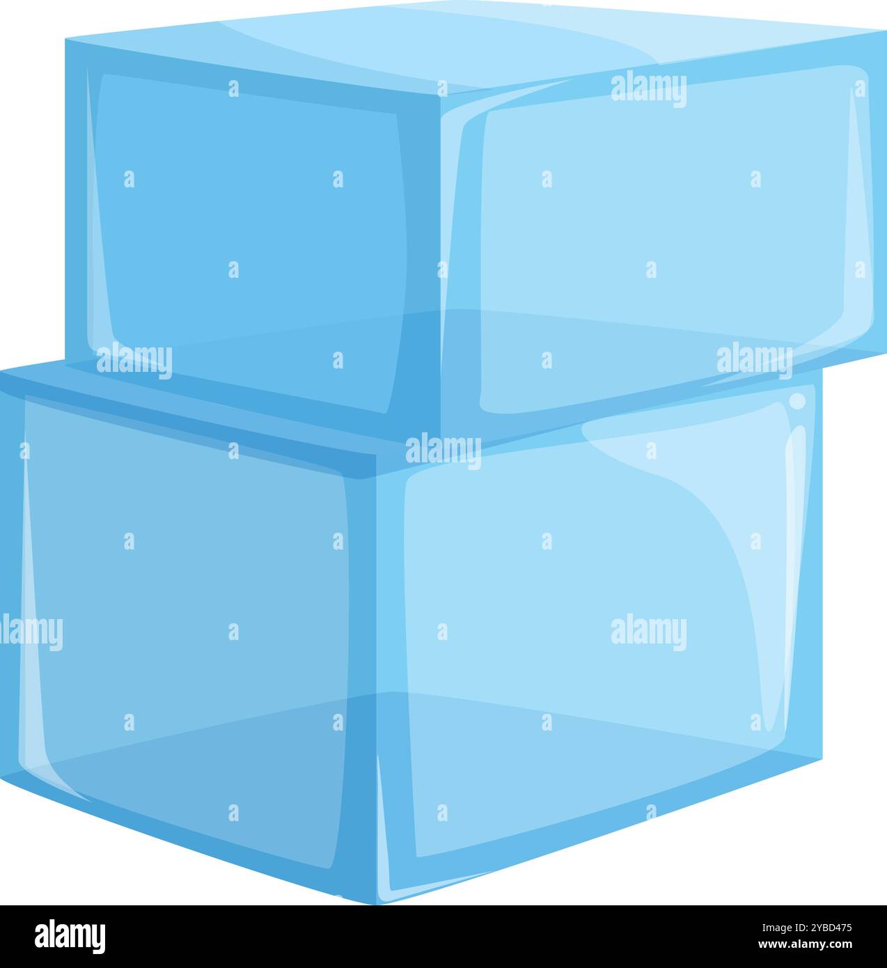 Illustration of two semi transparent ice cubes stacked on each other ...