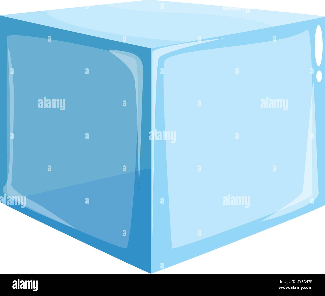 Cartoon style icon of a frozen blue ice cube making a cold drink Stock ...