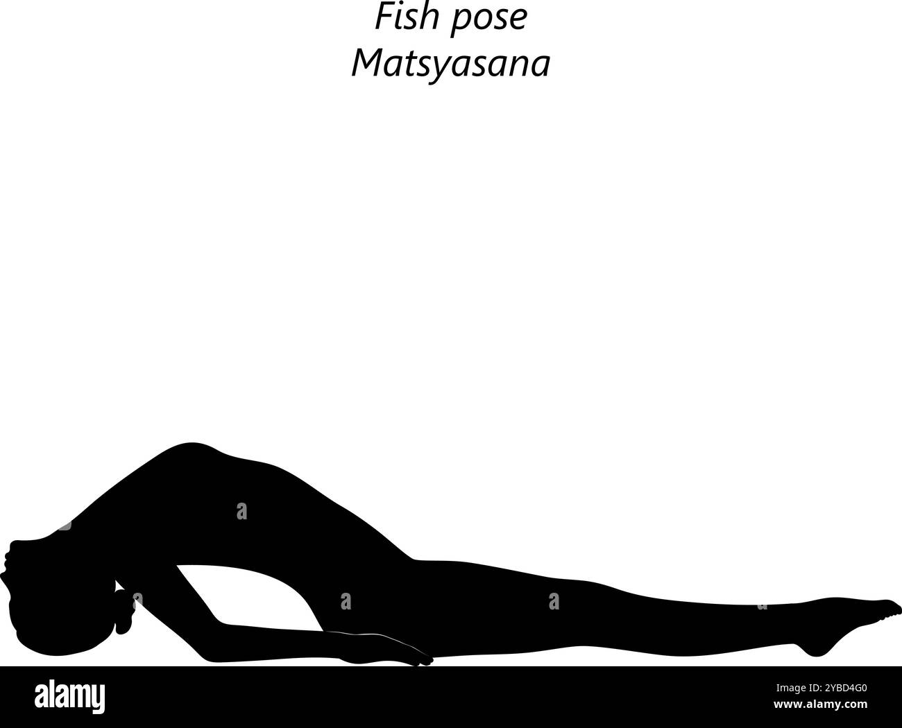 Young woman practicing yoga pose. Fish pose. Matsyasana. Isolated ...