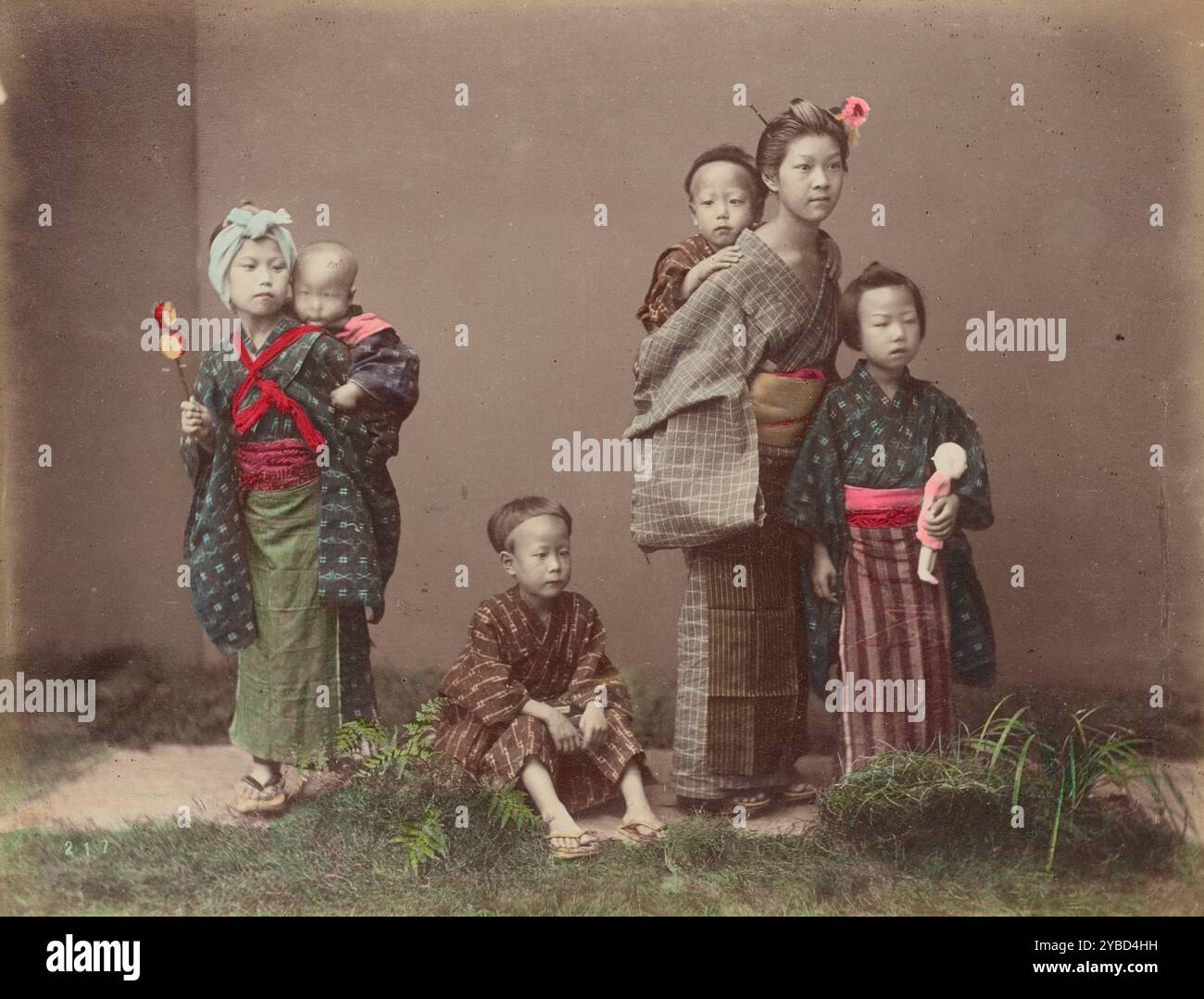 Carrying Children, 1870s-1890s. Six children, with the two smallest on ...