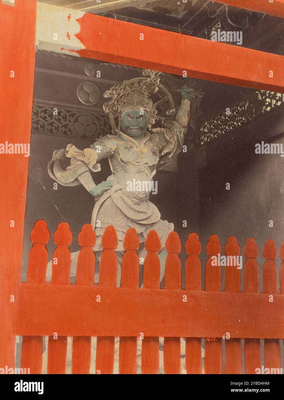 Jikokuten Image of Nitenmon Gate, Nikko, 1870s-1890s. Statue of a ...