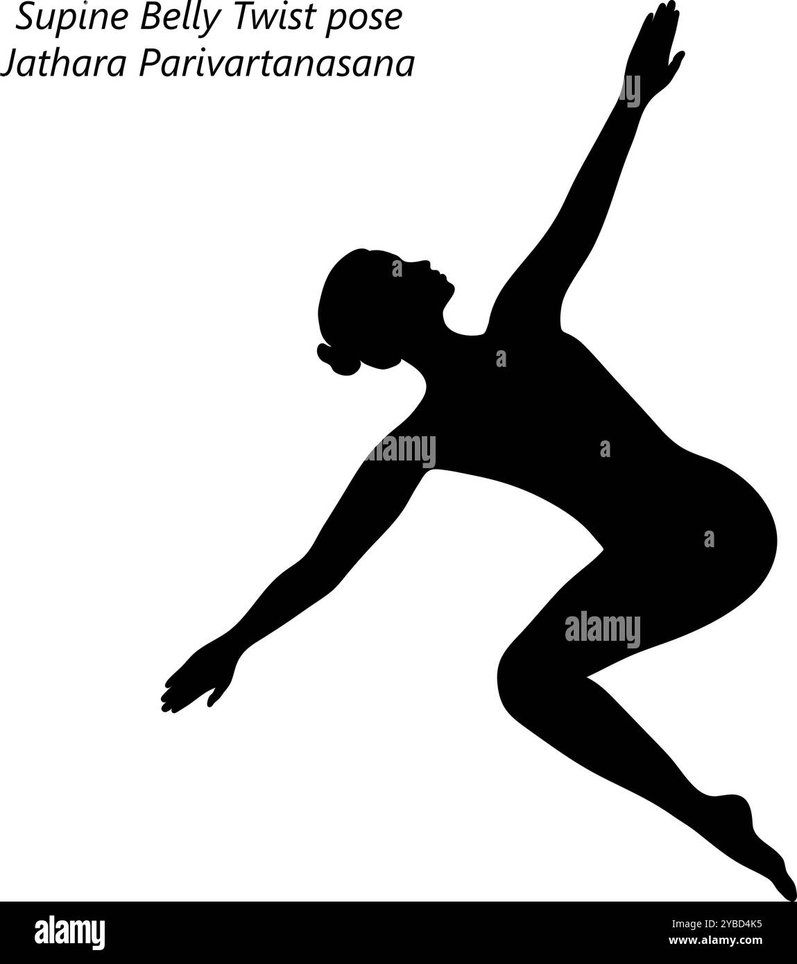 Young woman practicing yoga pose. Supine Belly Twist or Supine ...