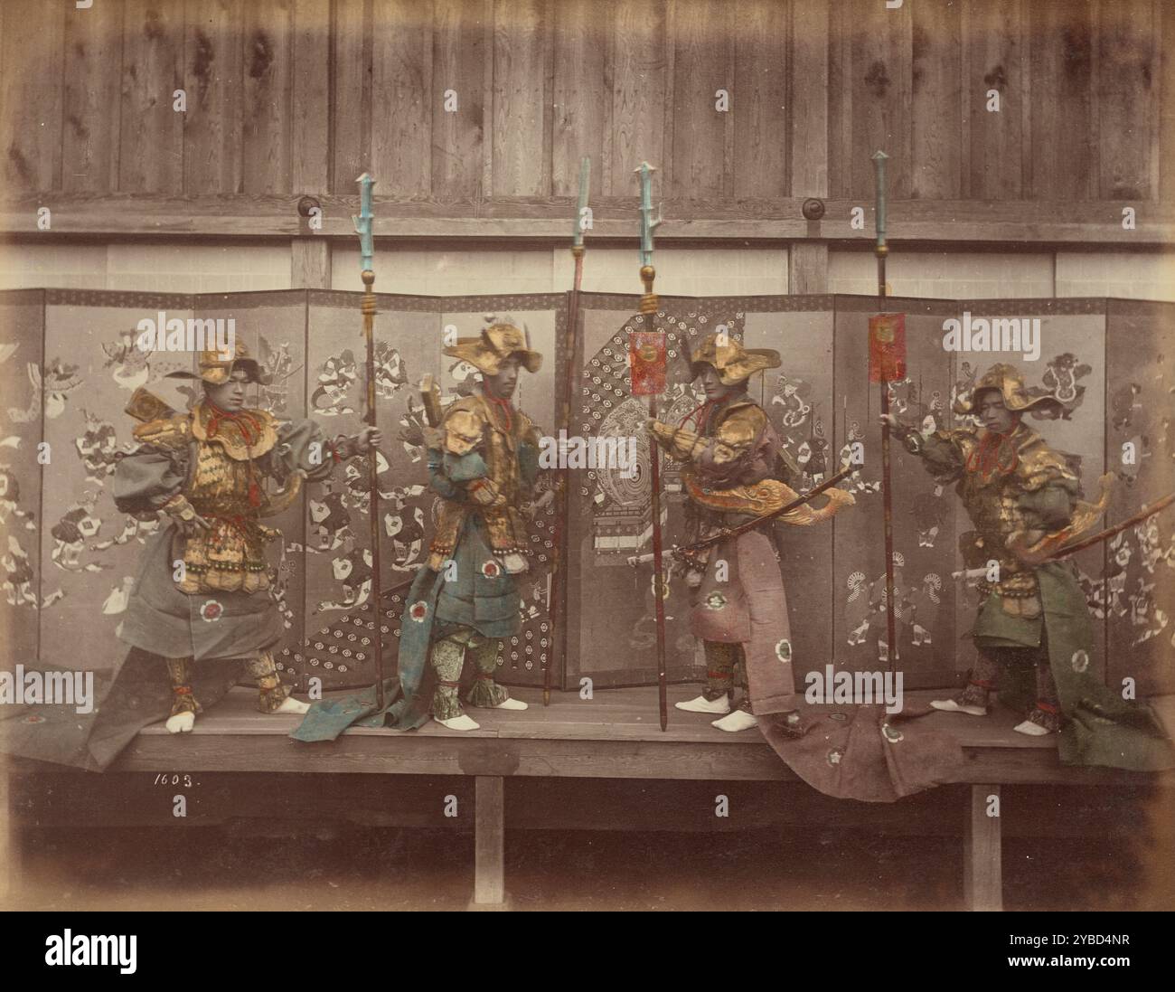 Pantomime Uniform of Temple, Nikko, 1870s-1890s. Four men in elaborate ...