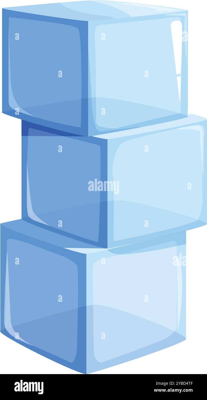 Three ice cubes are stacked on top of each other, creating a refreshing ...
