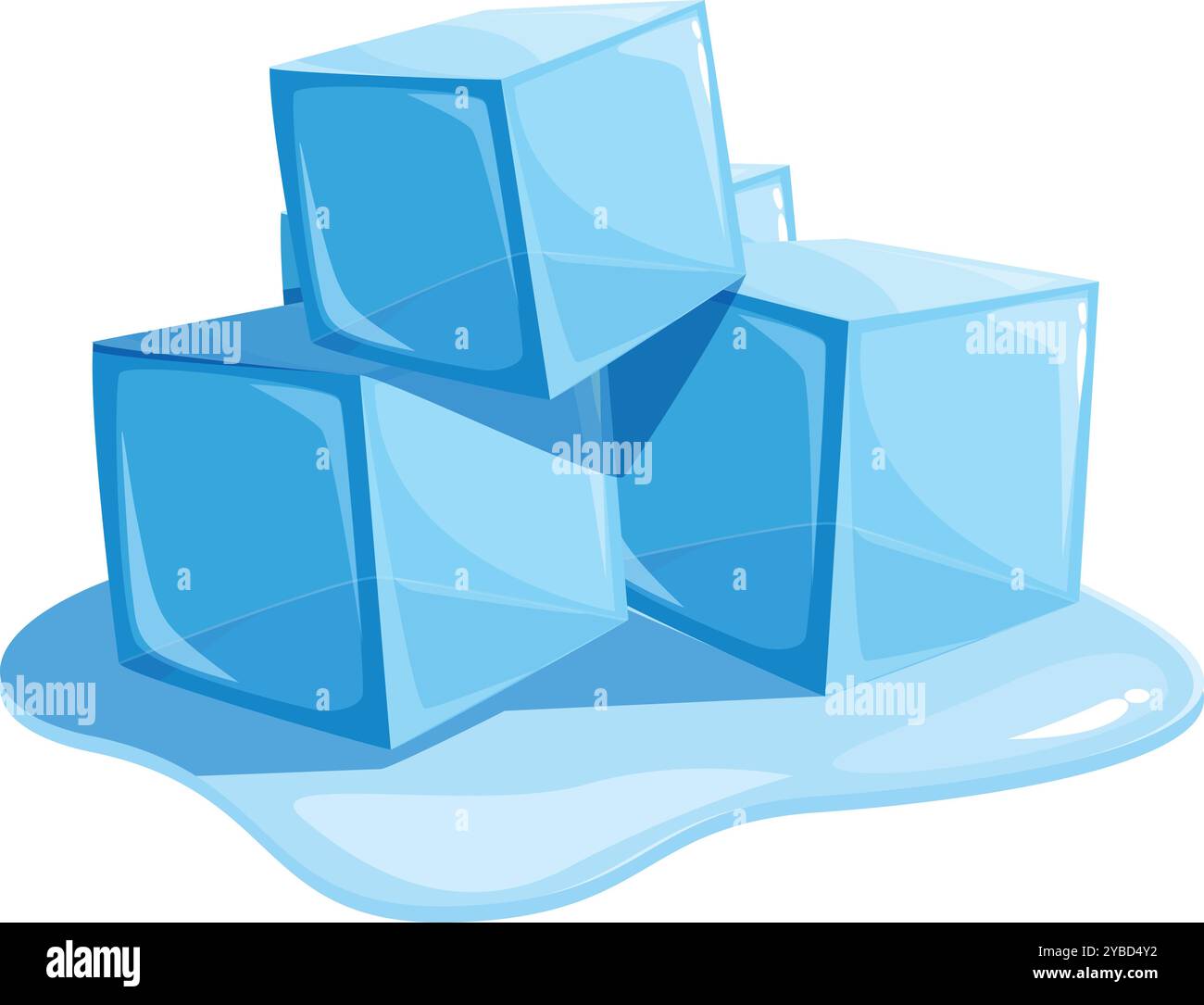 Ice cubes melting slowly, forming a puddle of cold water Stock Vector Image & Art - Alamy