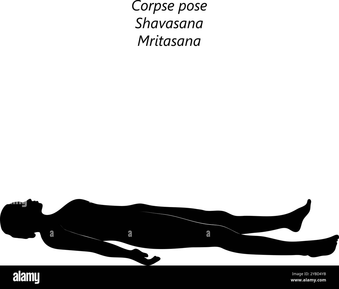 Young woman practicing yoga pose. Corpse pose. Shavasana or Mritasana ...