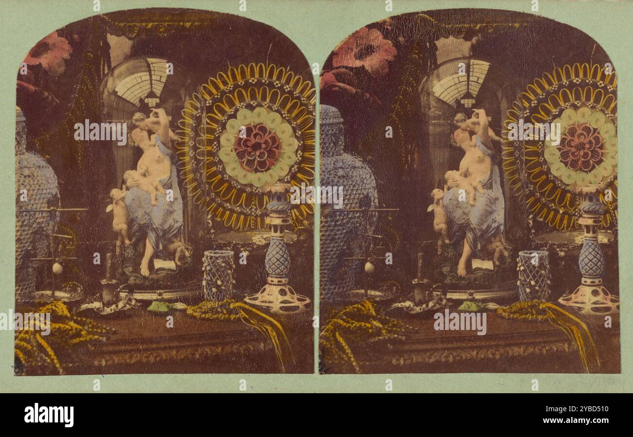 Top of a vanity filled with objects, about 1857 Stock Photo - Alamy