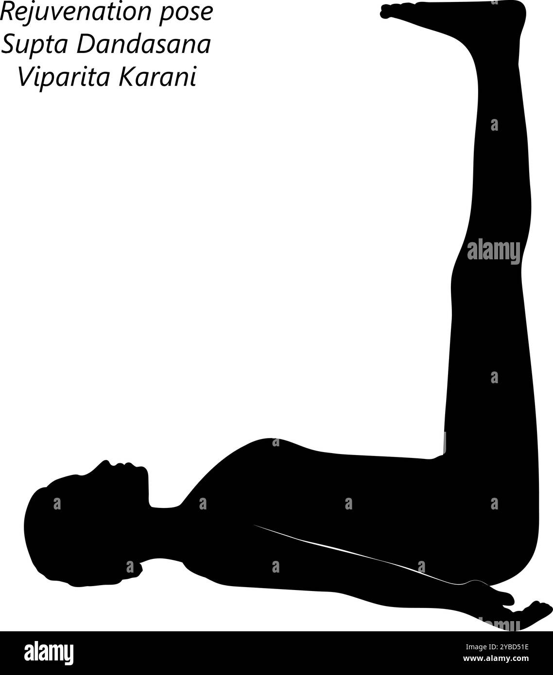 Young woman practicing yoga pose. Rejuvenation pose or Supine Staff ...