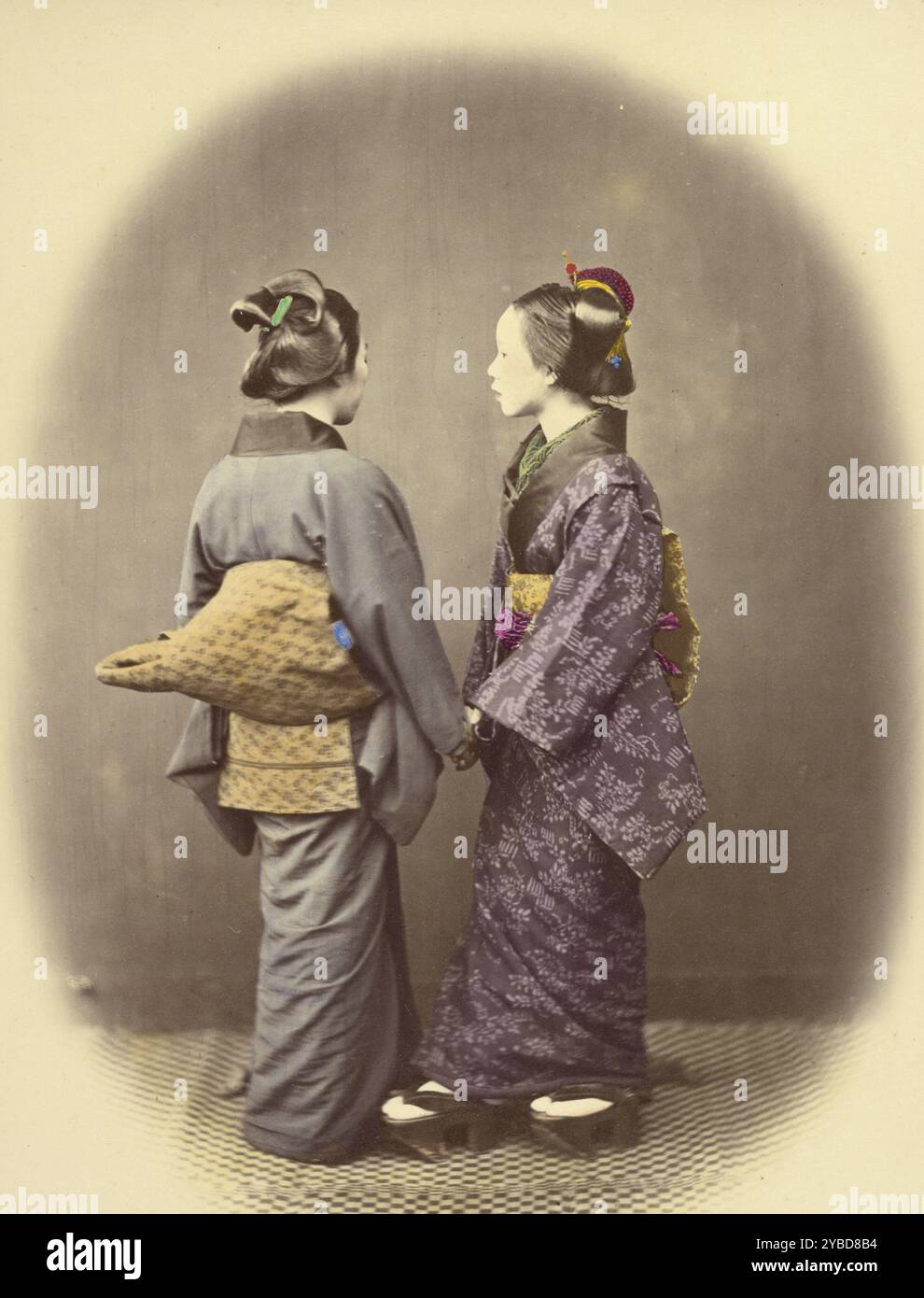 Two Japanese Women, 1866-1867. Full length portrait of two women Stock ...