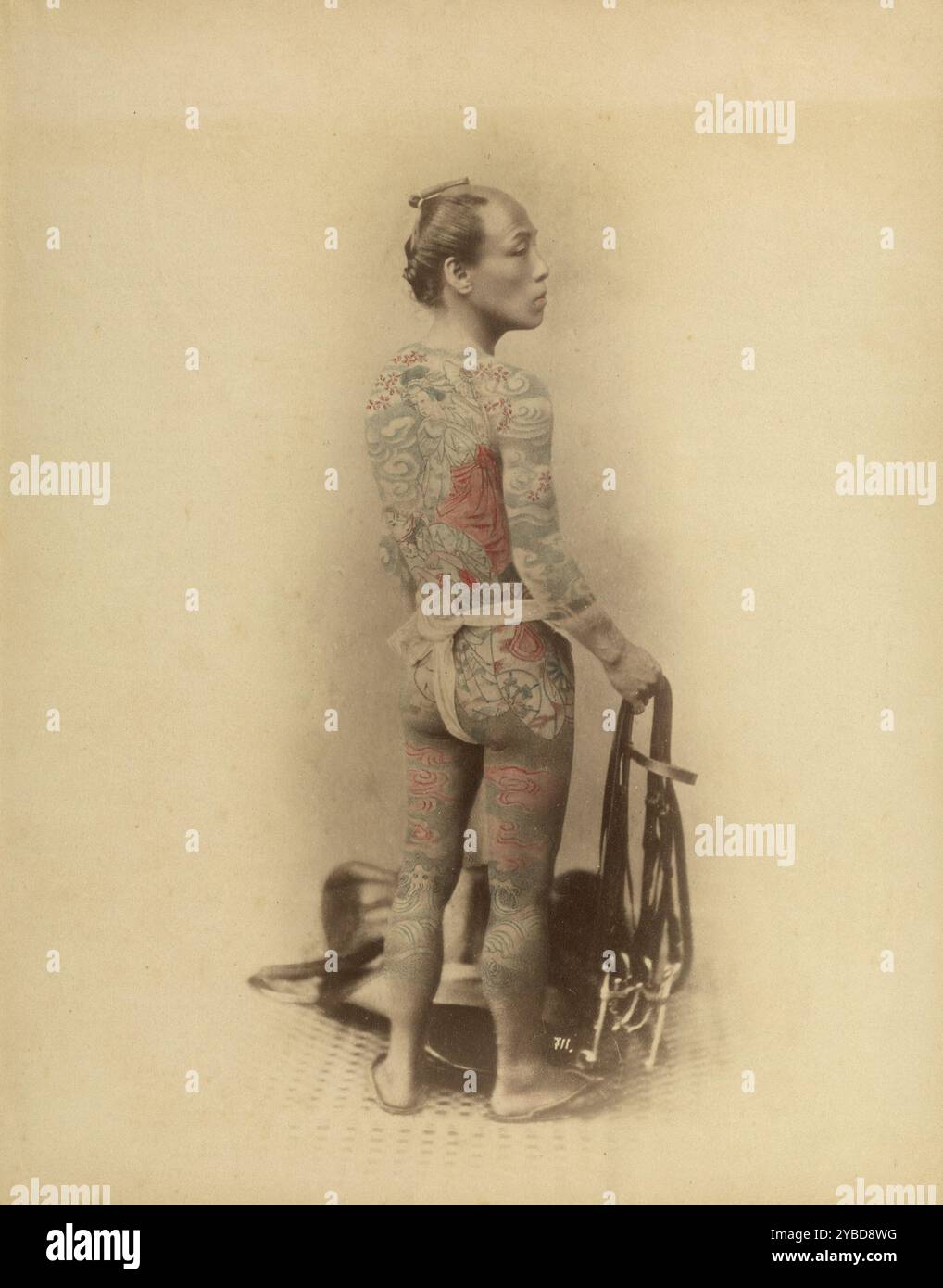 Tattooed Man, 1863-1868. A man wearing a loincloth, standing with his ...