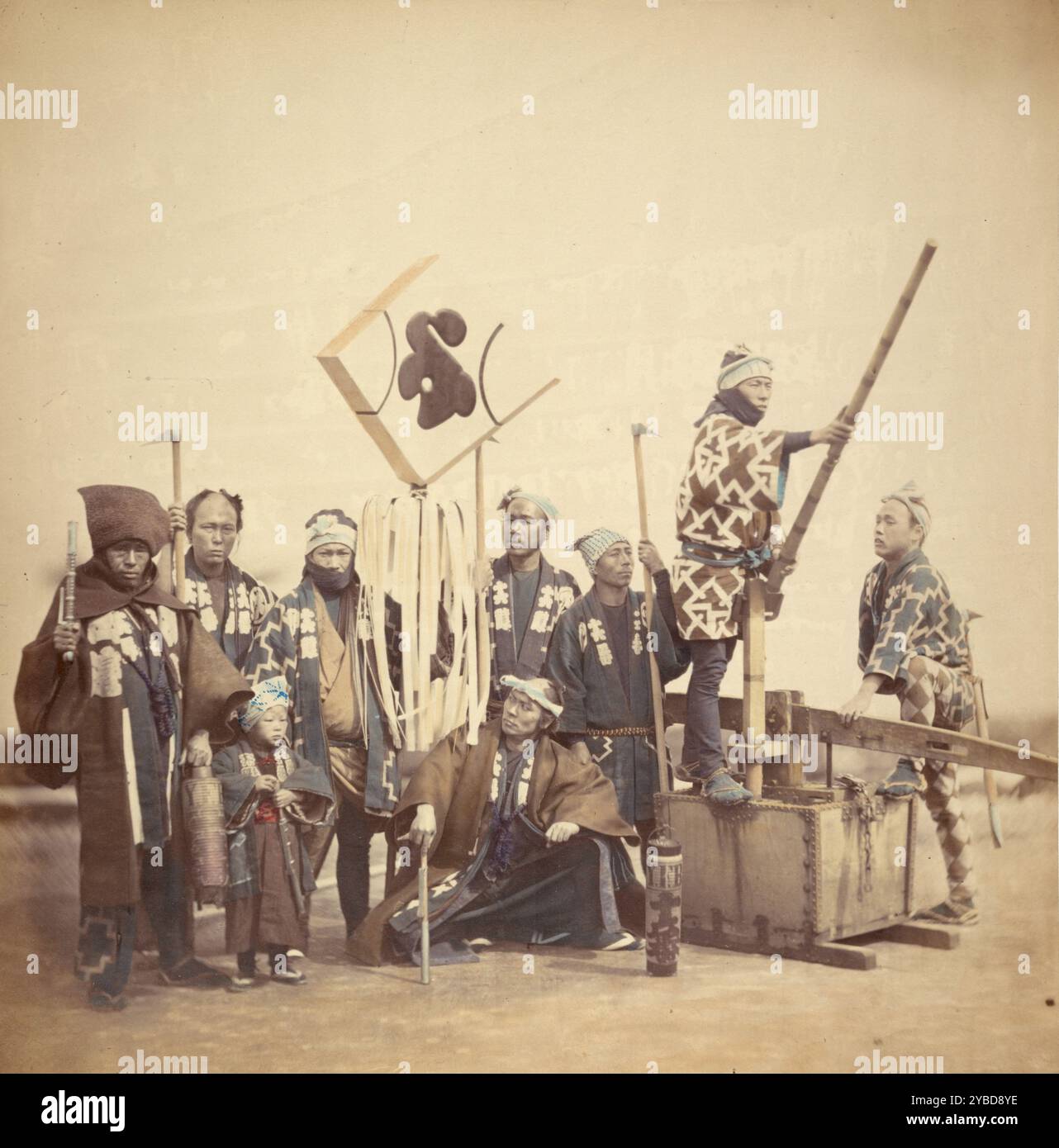 Firemen in Traditional Costume, about 1868. A group of firemen from the ...