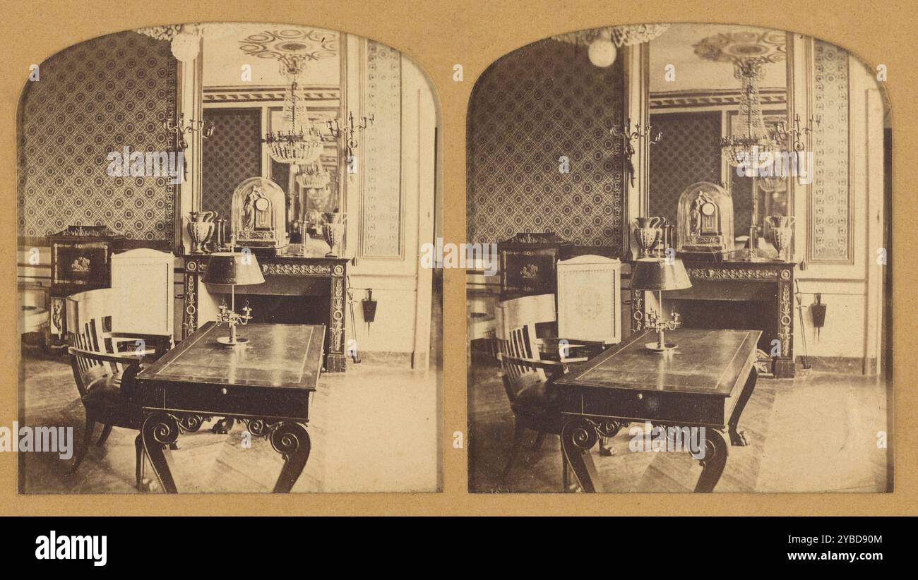 Cabinet de Travail de Napoleon 1er (Palais de Trianon), 1855-1865.Study ...