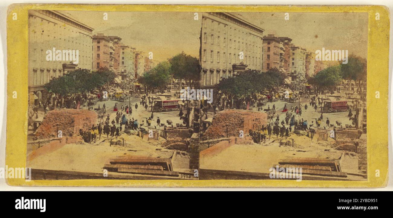 Looking up Broadway from the corner of Fulton st. showing ruins of ...