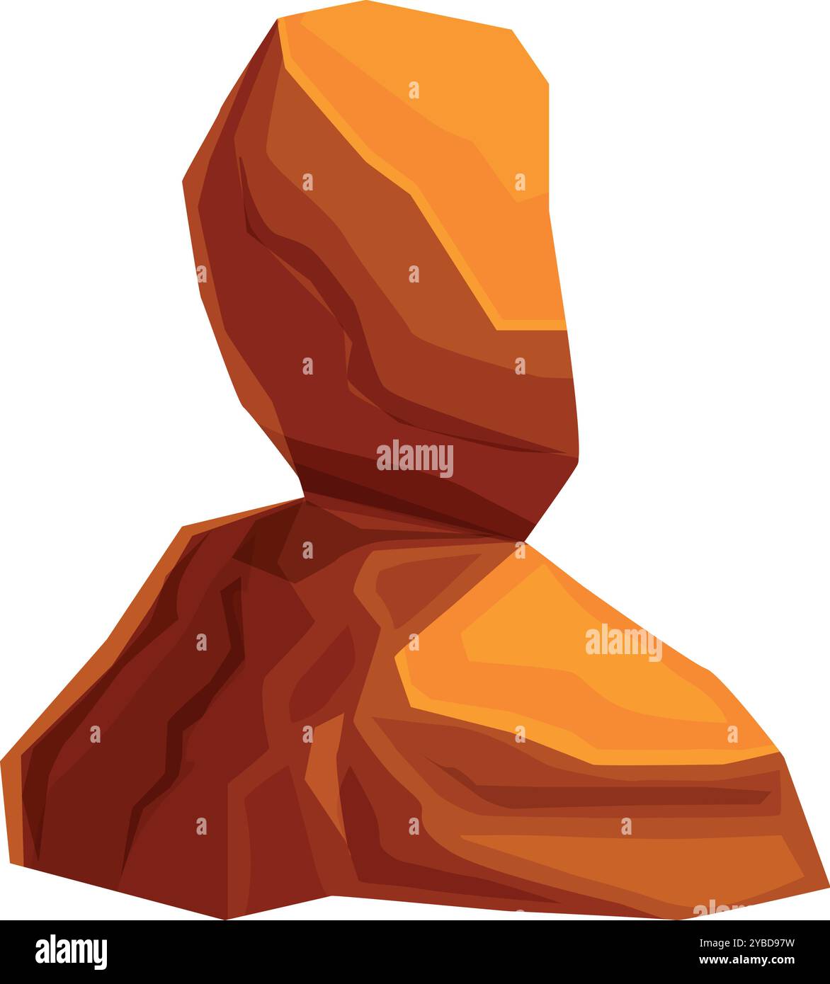 Cartoon balancing rock formation standing on another rock Stock Vector ...