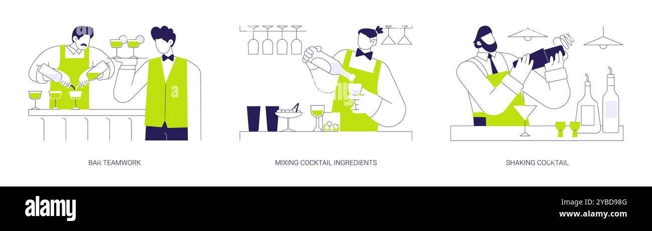 Bartender work abstract concept vector illustrations Stock Vector Image ...