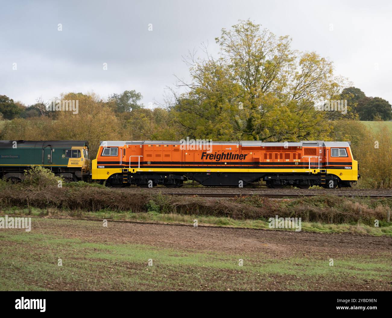 Freightliner class 70 diesel locomotive No. 70020 at Hatton North ...
