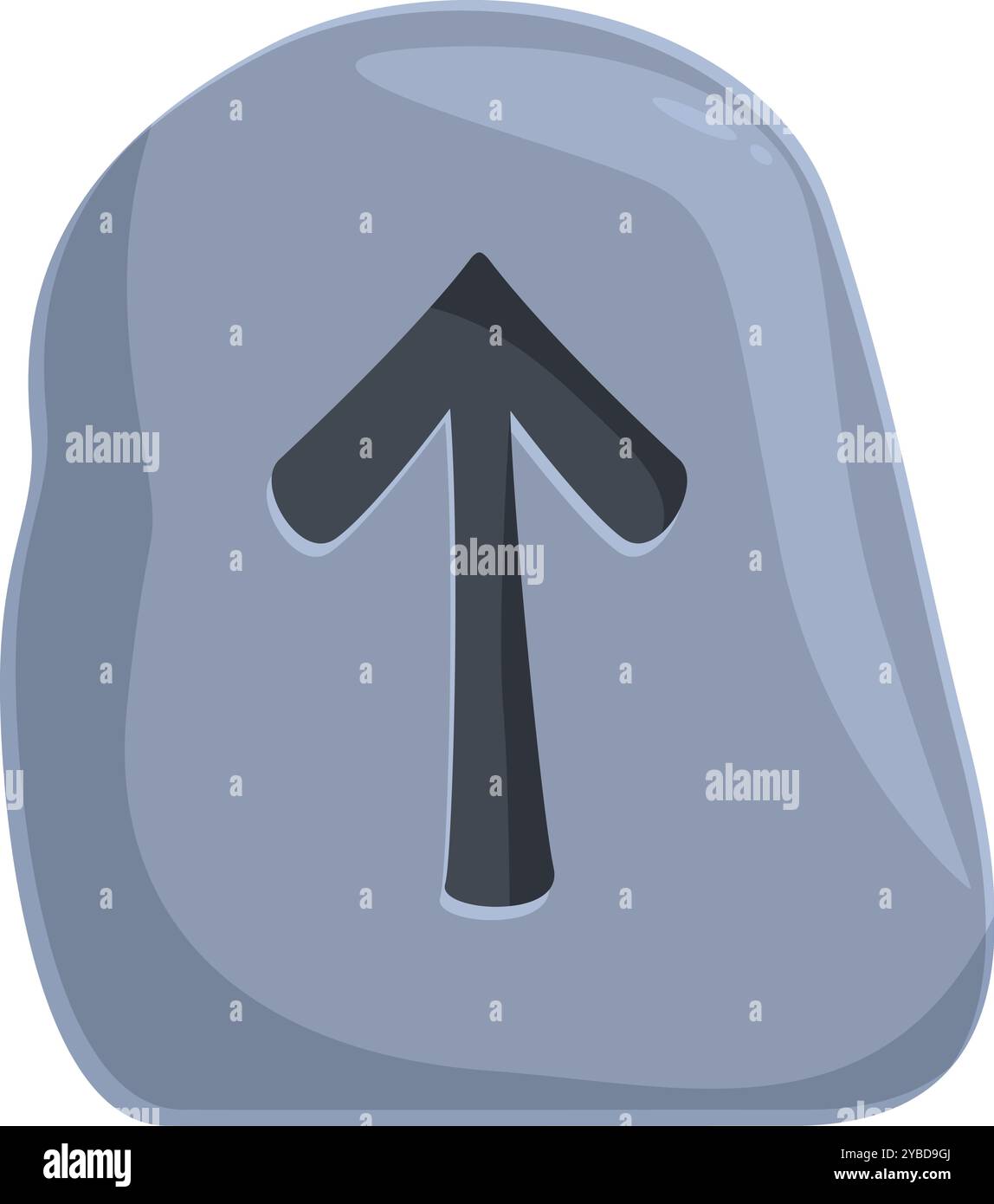 Gray rune stone with a black arrow symbol pointing up Stock Vector ...