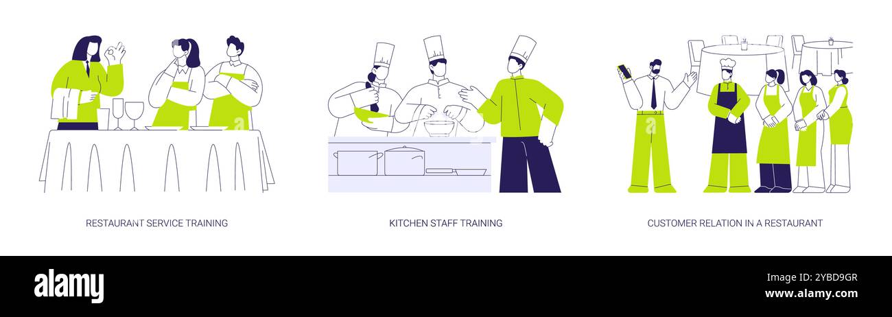 Restaurant staff training abstract concept vector illustrations Stock ...