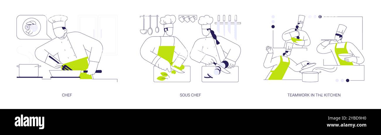 Restaurant kitchen staff abstract concept vector illustrations Stock ...