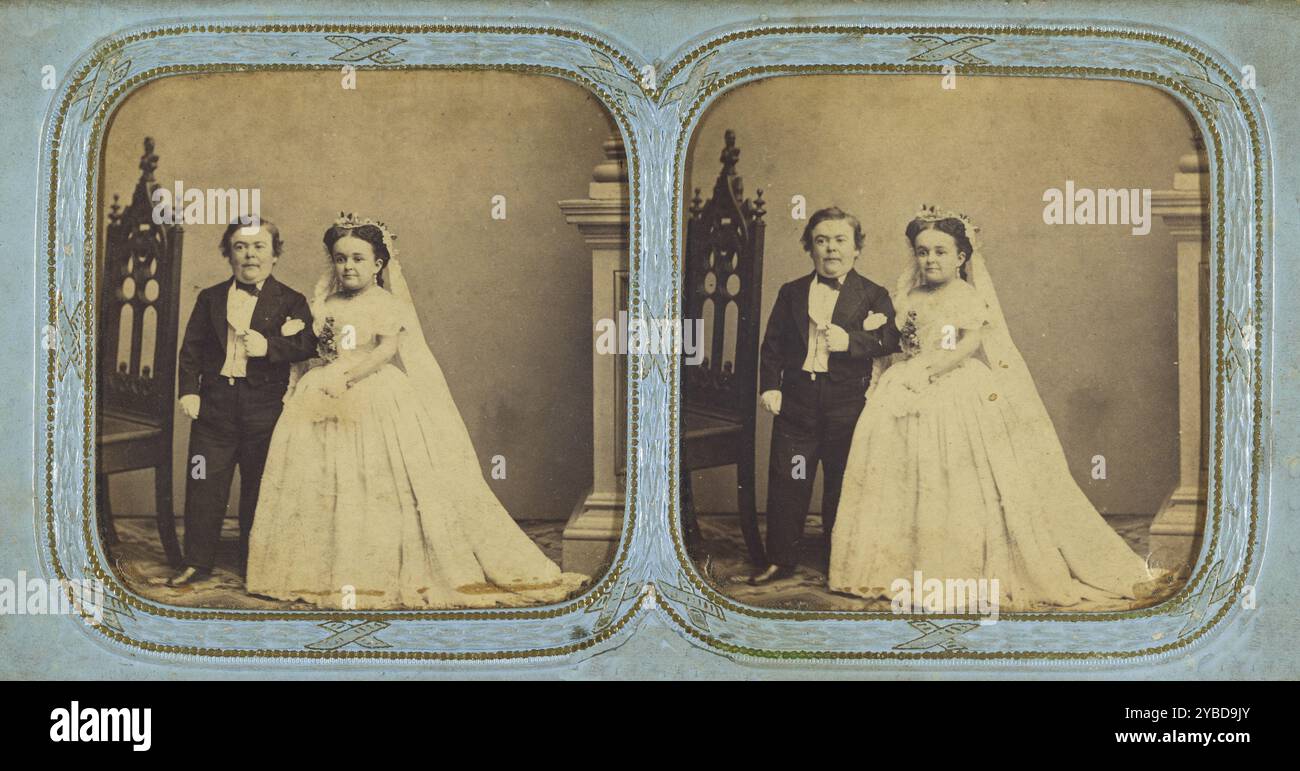 Wedding portrait of 'General Tom Thumb' and Lavinia Warren, 1863 Stock ...