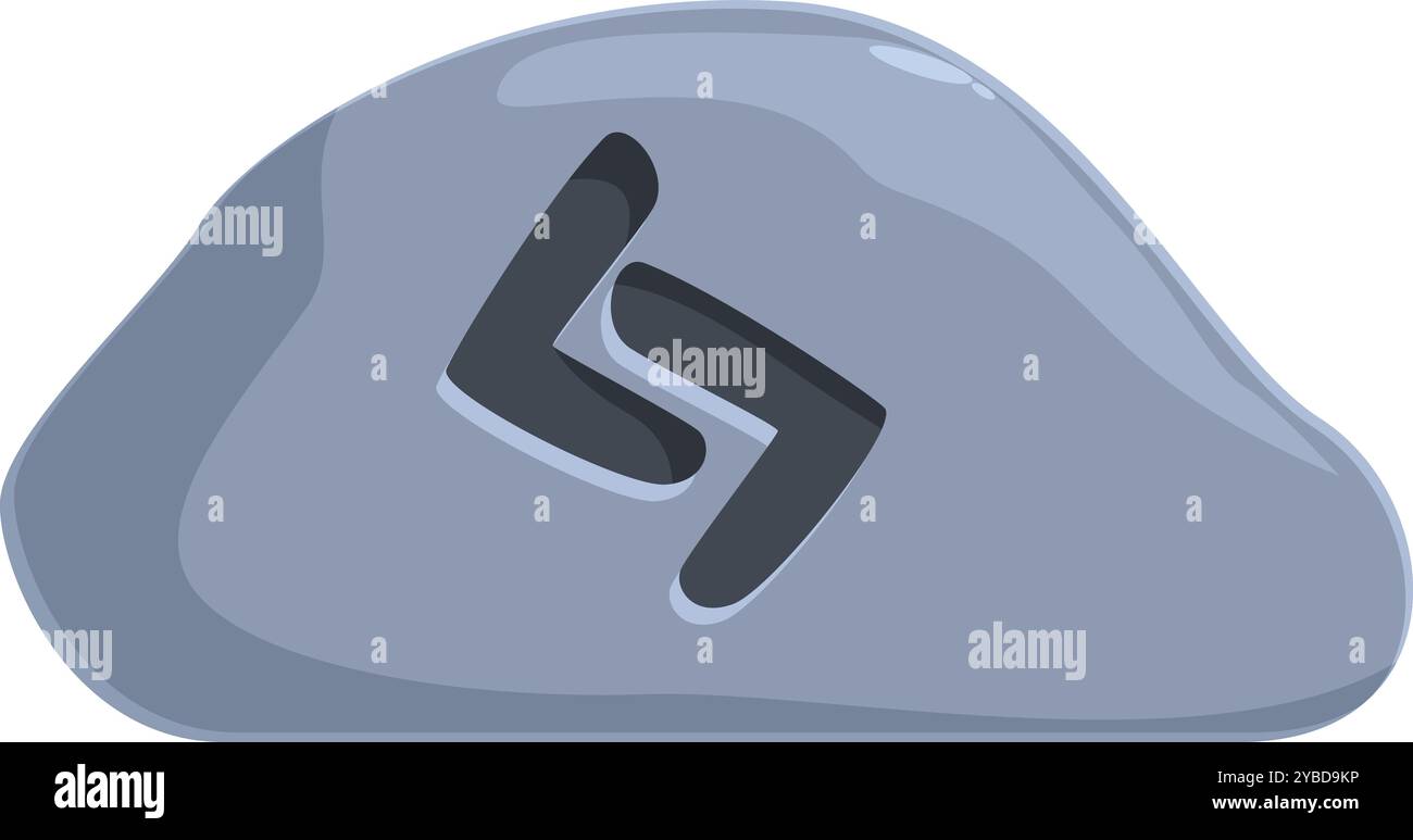 Grey rune stone with engraved viking sign is lying on the ground Stock ...