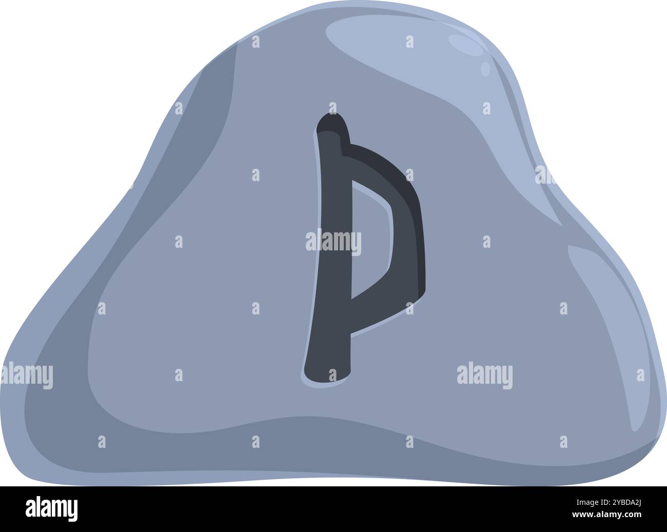 Grey ancient rune stone with the black letter thurisaz thorn from the ...