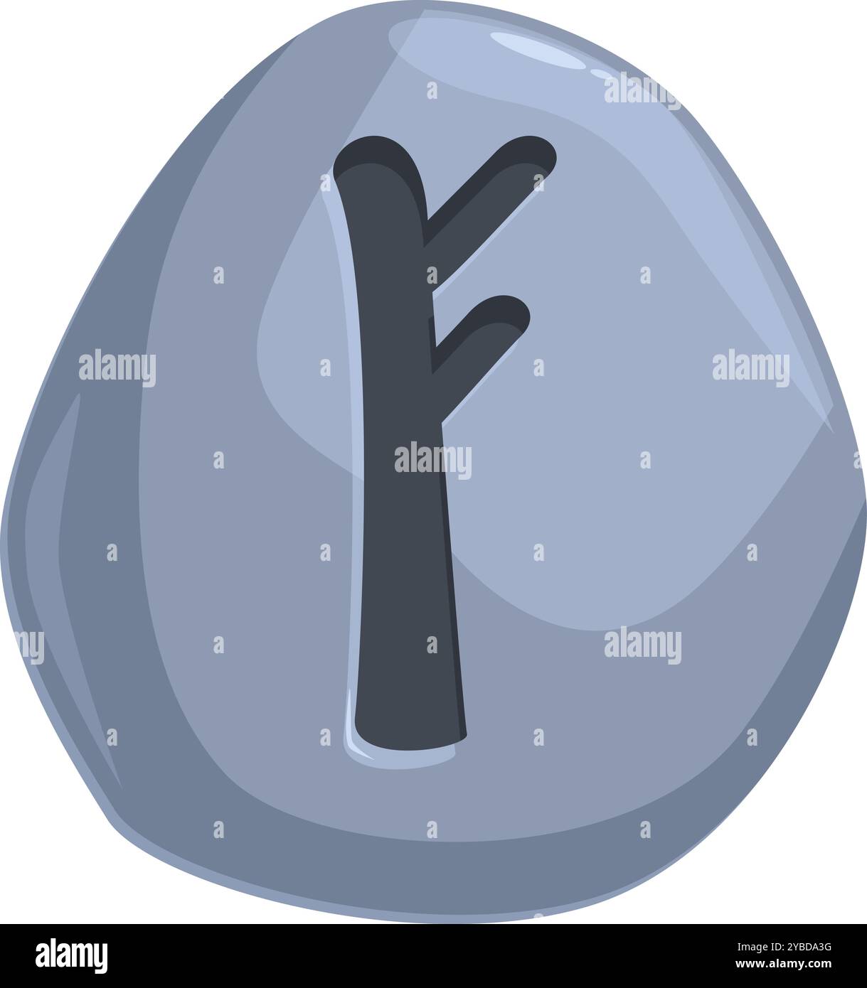 Grey stone showing ansuz rune symbolising knowledge and wisdom used in ...