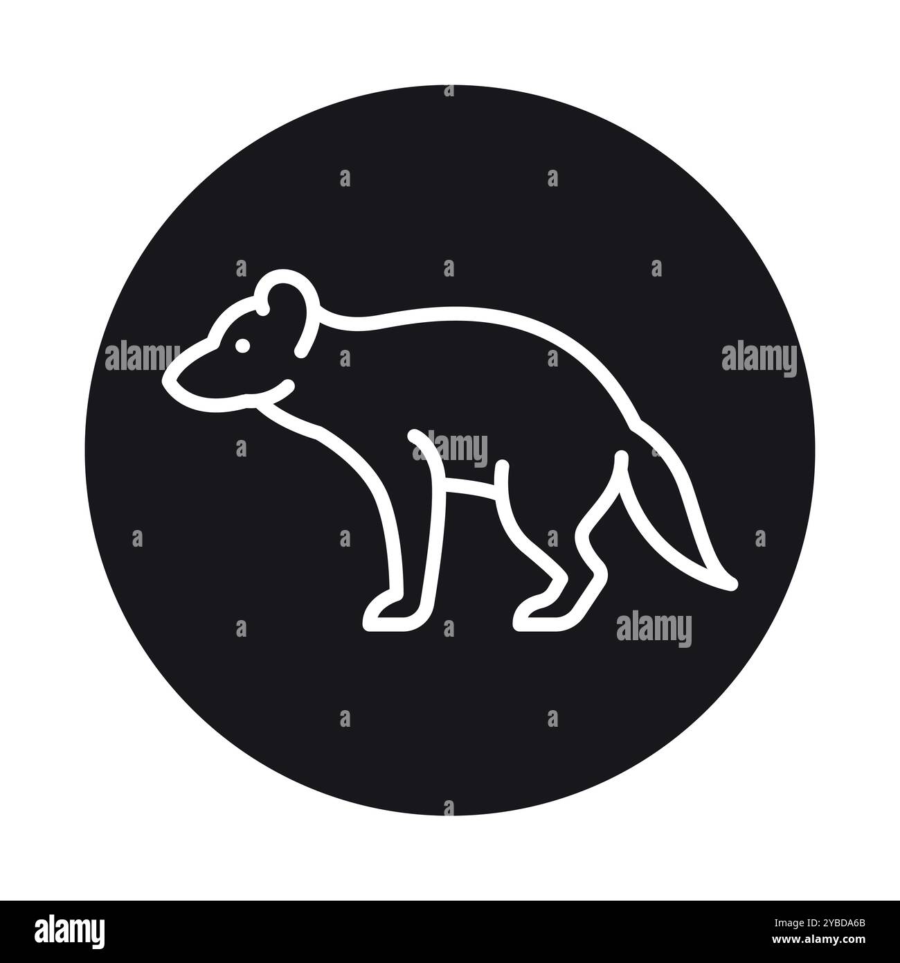 Tasmanian devil black line illustration. Animals of Australia. Editable ...