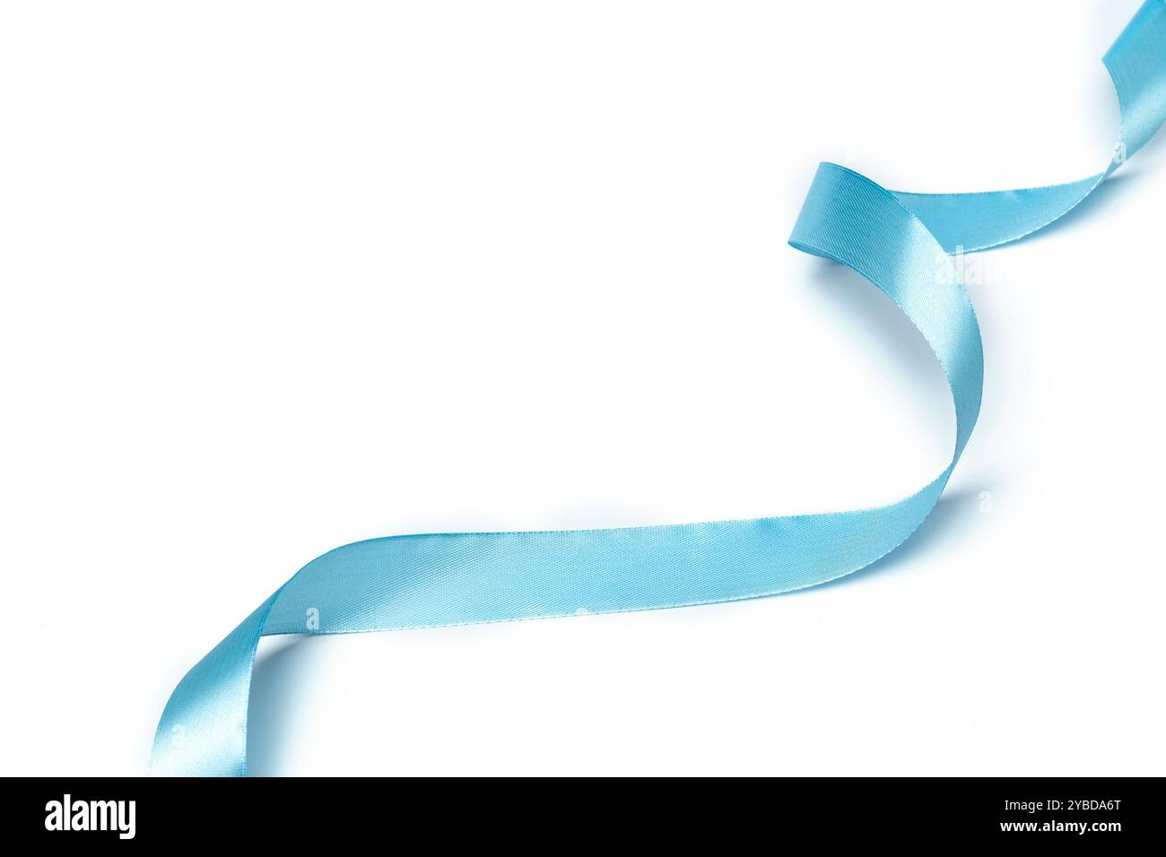 Shiny blue ribbon isolated on white Stock Photo - Alamy