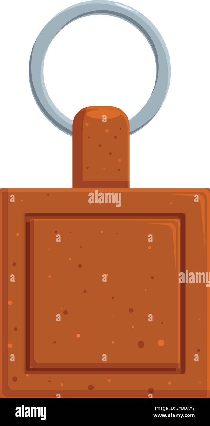 Square leather keychain hanging, perfect for showcasing your brand or ...