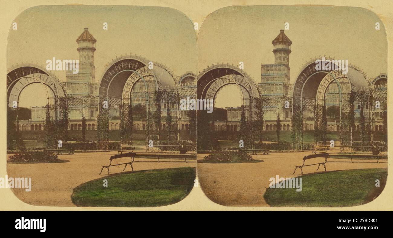 Crystal Palace - The Palace, from the Rosary, 1850s Stock Photo - Alamy