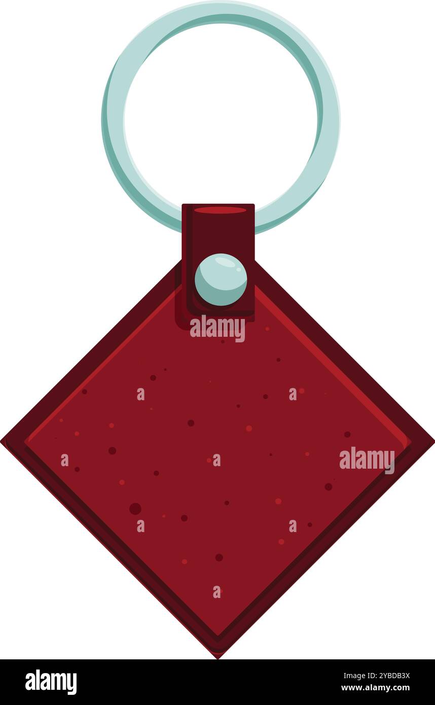 Red leather keychain with metallic ring is hanging, perfect for ...