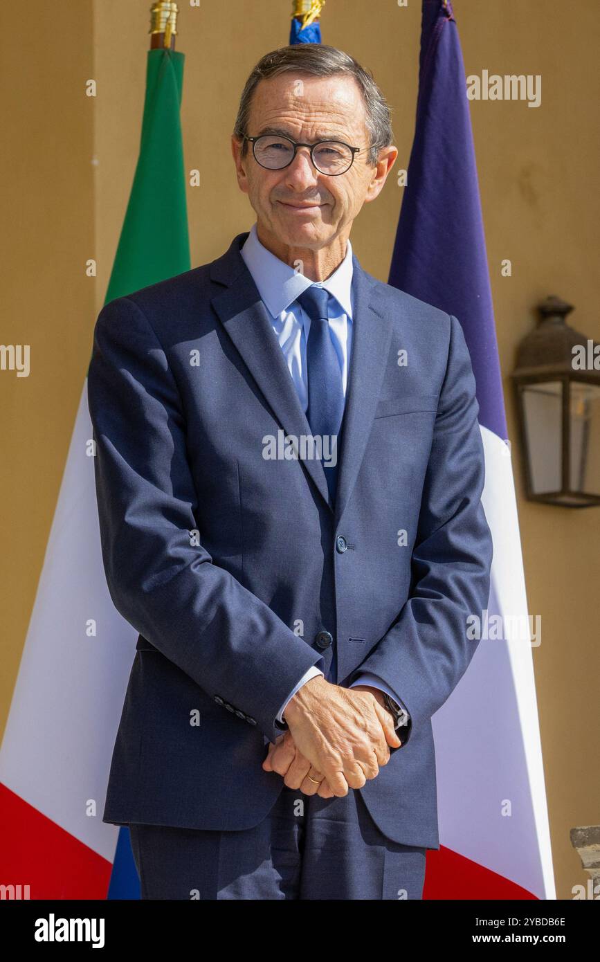 Menton, France. 18th Oct, 2024. French Minister of the Interior Bruno ...