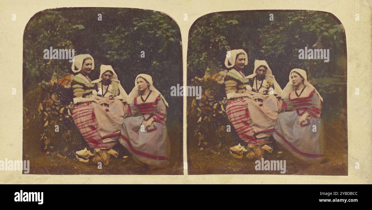Three European women in native costumes, about 1860 Stock Photo - Alamy
