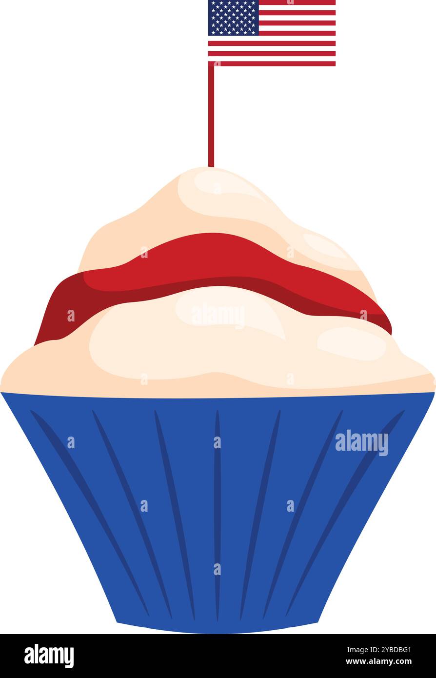 This delicious cupcake with an american flag is perfect for celebrating ...