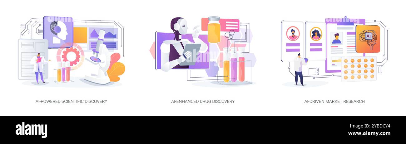 AI in Research and Development abstract concept vector illustrations ...